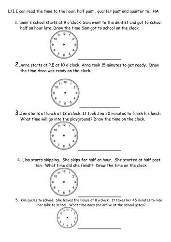 Position and Direction and time year 1 | Teaching Resources
