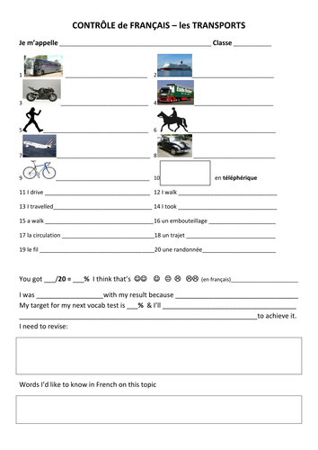 TRAVEL & TRANSPORT in FRENCH | Teaching Resources