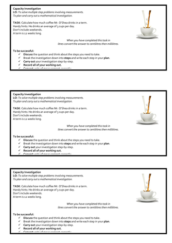 Capacity Problem Solving | Teaching Resources Capacity Problem Solving | Teaching Resources