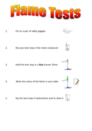 Flame tests - instruction sheet/worksheet | Teaching Resources