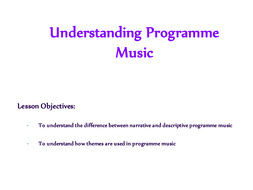 Programme Music | Teaching Resources