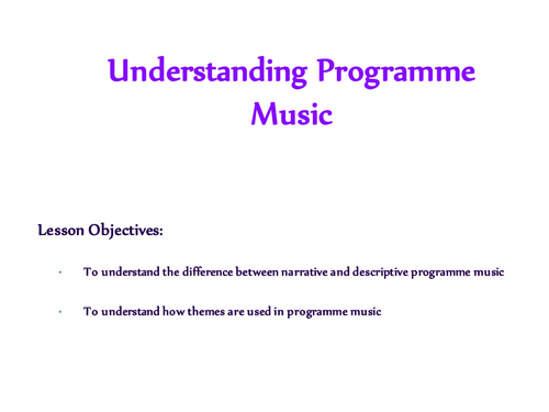 Programme Music | Teaching Resources