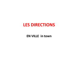 directions in French - les directions | Teaching Resources