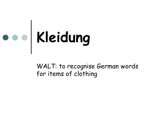 Kleidung (clothing) | Teaching Resources