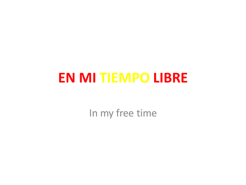 hobbies & free time in Spanish en mi tiempo libre | Teaching Resources