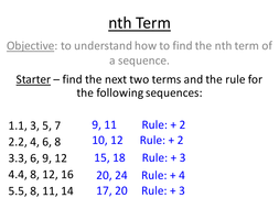Nth Term | Teaching Resources
