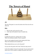 Towers of Hanoi | Teaching Resources