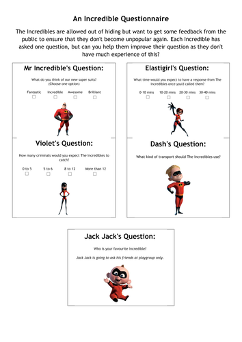 An Incredible Questionnaire - KS3 / GCSE | Teaching Resources