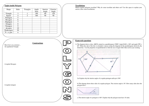 Geometry Revision - Polygons | Teaching Resources