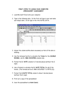 INTRO EXERCISES TO EXCEL SPREADSHEETS & GRAPHS | Teaching Resources