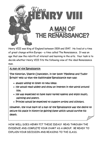Was Henry VIII a Renaissance Man/Prince? | Teaching Resources