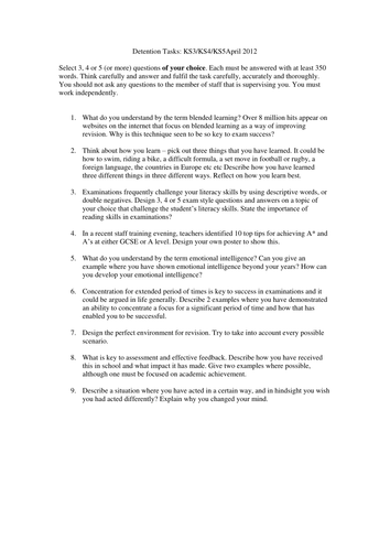 Reflective tasks/detention activity/PSHE | Teaching Resources