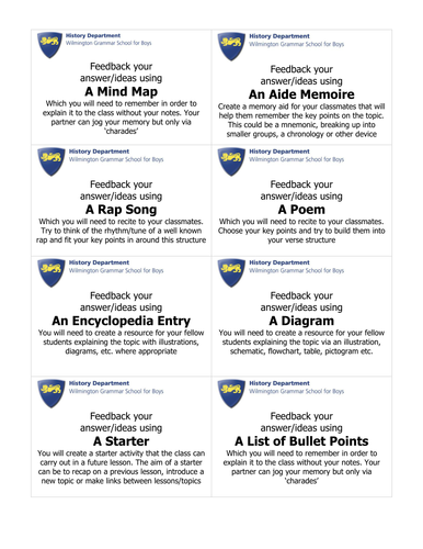 Feedback cards | Teaching Resources