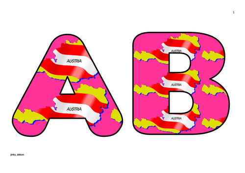Sets of Alphabet and Numbers on Austrian Flag | Teaching Resources