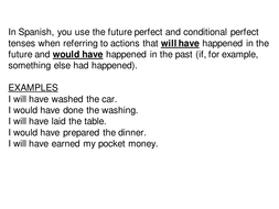 Spanish Conditional/Future Perfect - Self-marking | Teaching Resources