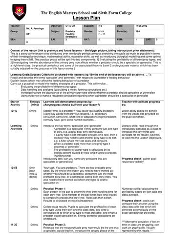 Optimal Foraging / Predator Feeding Strategies | Teaching Resources