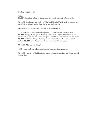 Creating suspense | Teaching Resources