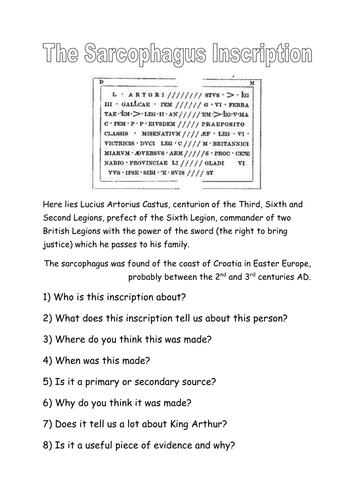 King Arthur- the evidence | Teaching Resources