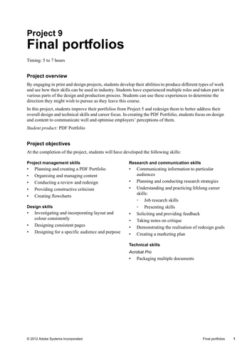 Visual Design CS6: Final portfolios | Teaching Resources