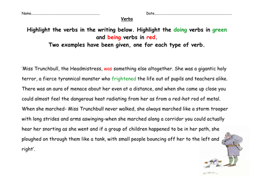 Writing sentences and the use of verbs | Teaching Resources