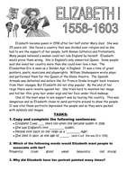 Elizabeth I Portraits by tiddlypoohsmum - UK Teaching Resources - TES