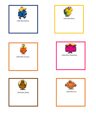 Little Miss & Mr Men coat peg labels | Teaching Resources