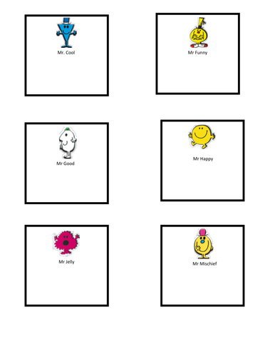 Little Miss & Mr Men coat peg labels | Teaching Resources