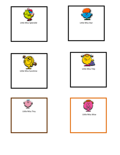 Little Miss & Mr Men coat peg labels | Teaching Resources