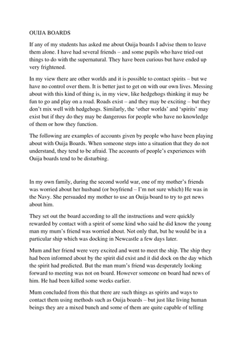 paranormal, demons, exorcism, occult and spirits | Teaching Resources