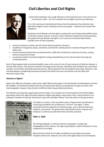 US Supreme Court;Protecting Rights&Civil Liberties | Teaching Resources