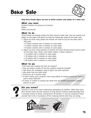 Bake Sale | Teaching Resources