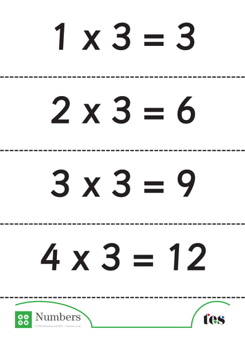 Three Times Table Flash Cards (complete set) | Teaching Resources
