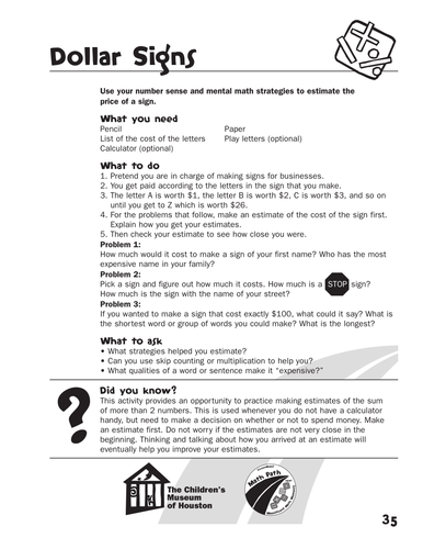 Dollar Signs | Teaching Resources