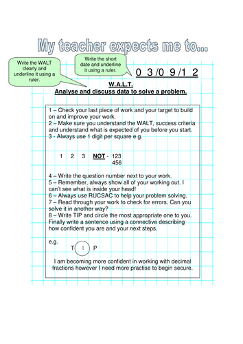 Literacy and Maths Book Expectations | Teaching Resources
