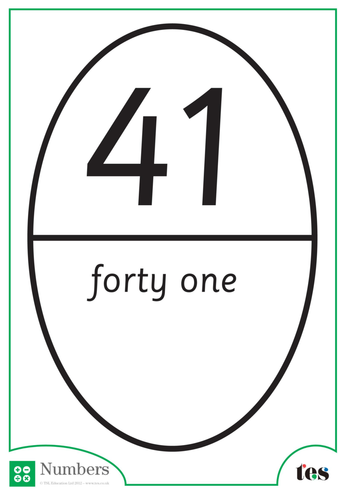 Rugby Ball Numbers – 41-45 | Teaching Resources