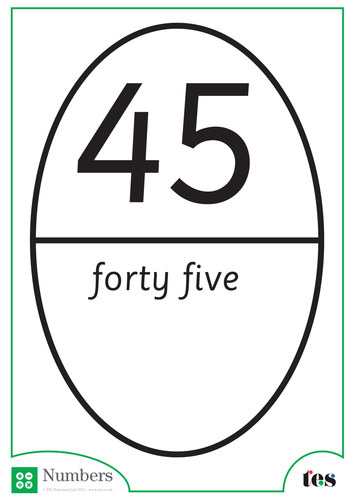 Rugby Ball Numbers – 41-45 | Teaching Resources