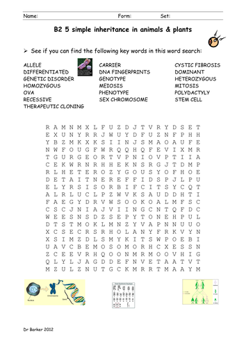 AQA B2 new spec wordsearches | Teaching Resources