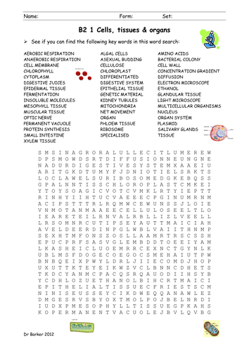 AQA B2 new spec wordsearches | Teaching Resources