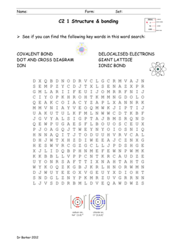 AQA C2 new spec wordsearches | Teaching Resources