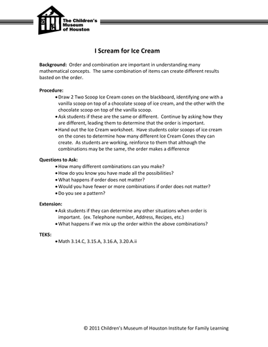 I Scream for Ice Cream | Teaching Resources