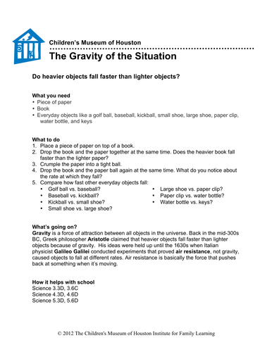 The Gravity of the Situation | Teaching Resources