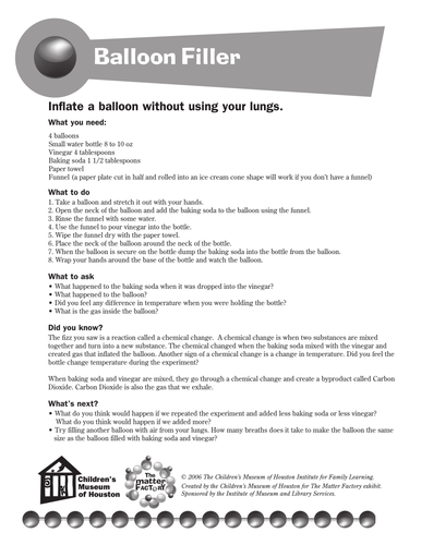 Balloon Filler | Teaching Resources