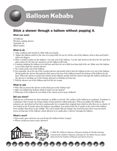 Balloon Kebabs | Teaching Resources