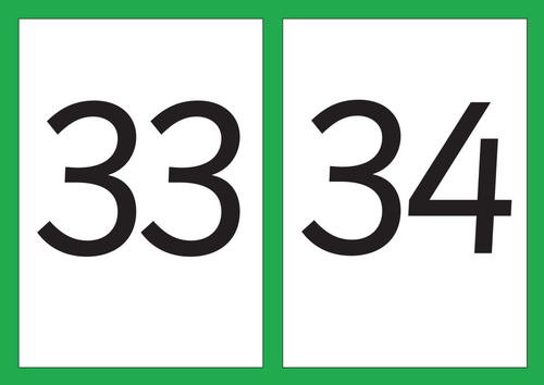 Number Flash Cards - Numbers 31-40 A5 | Teaching Resources
