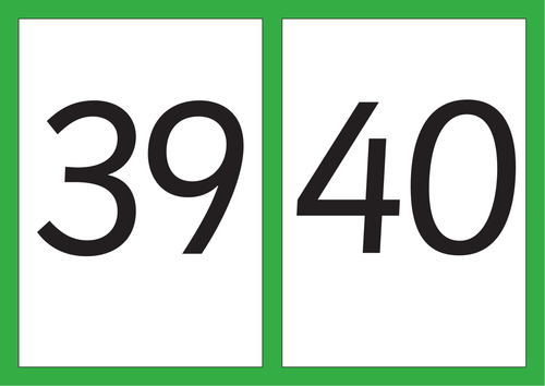 Number Flash Cards - Numbers 31-40 A5 | Teaching Resources