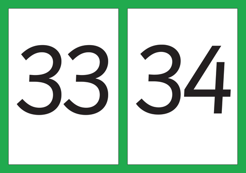 Number Flash Cards - Numbers 31-40 A5 | Teaching Resources