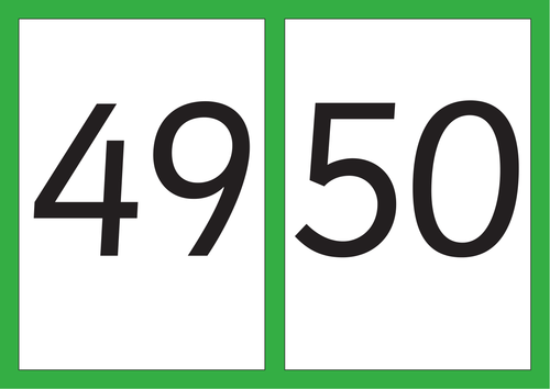 Number Flash Cards - Numbers 41-50 A5 | Teaching Resources