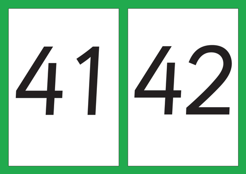 Number Flash Cards - Numbers 41-50 A5 | Teaching Resources