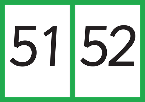 Number Flash Cards - Numbers 51-60 A5 | Teaching Resources