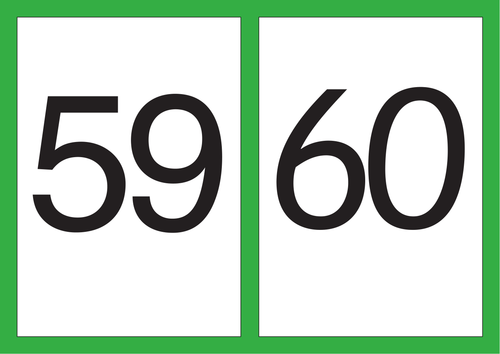 Number Flash Cards - Numbers 51-60 A5 | Teaching Resources